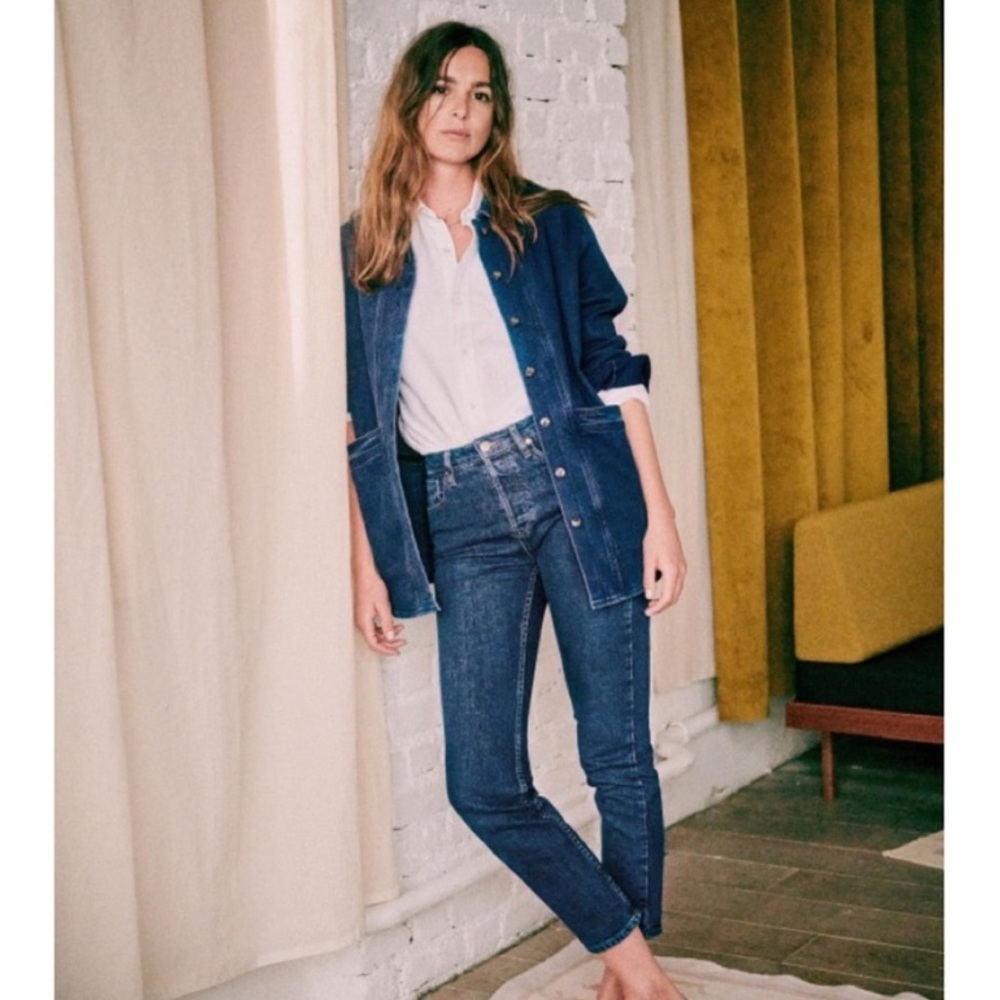 Sezane Girlfriend Denim Jeans Straight Slim Womens Sz… - Gem